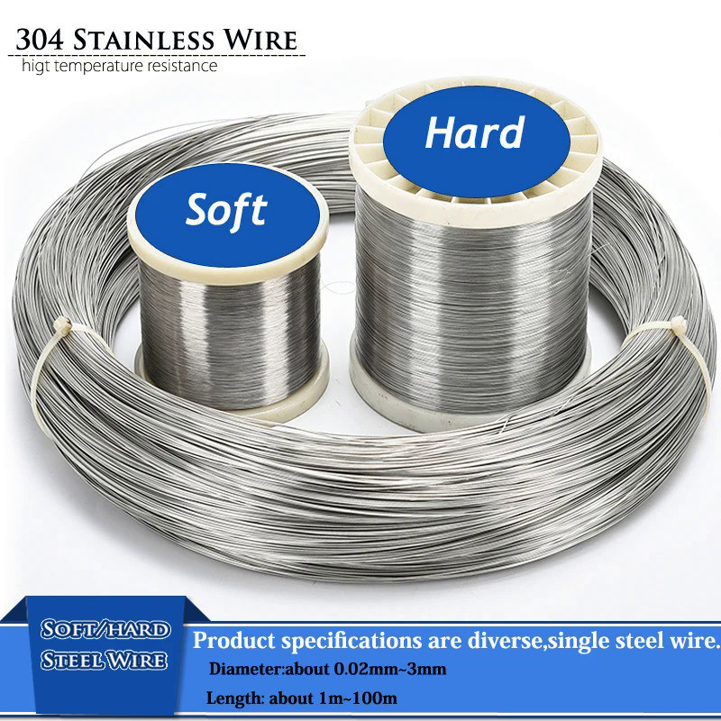 KL 100 meters 304 Stainless Steel Soft/hard Steel Wire Diameter 0.02 ...