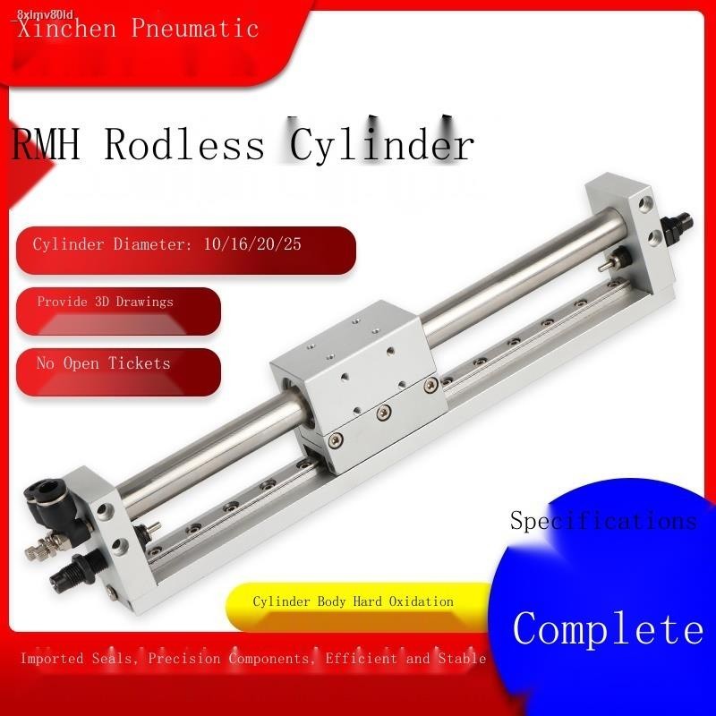 Yadeke rodless cylinder with guide rail RMH16 small pneumatic slide multi-directional loading ...