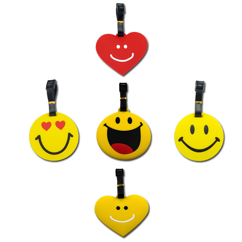 Pvc Soft Rubber Luggage Tag Emoticon Pack Smiley Face Luggage Tag ...