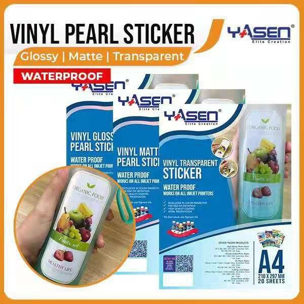 Yasen Vinyl Sticker A4 Waterproof High Quality 20Sheets | Shopee ...