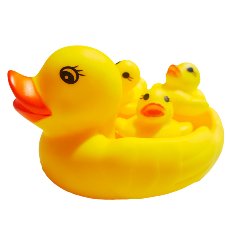 4 Piece Bath Duck Toys,Rubber Duck Float Ducky Baby Shower Pool Toy for ...