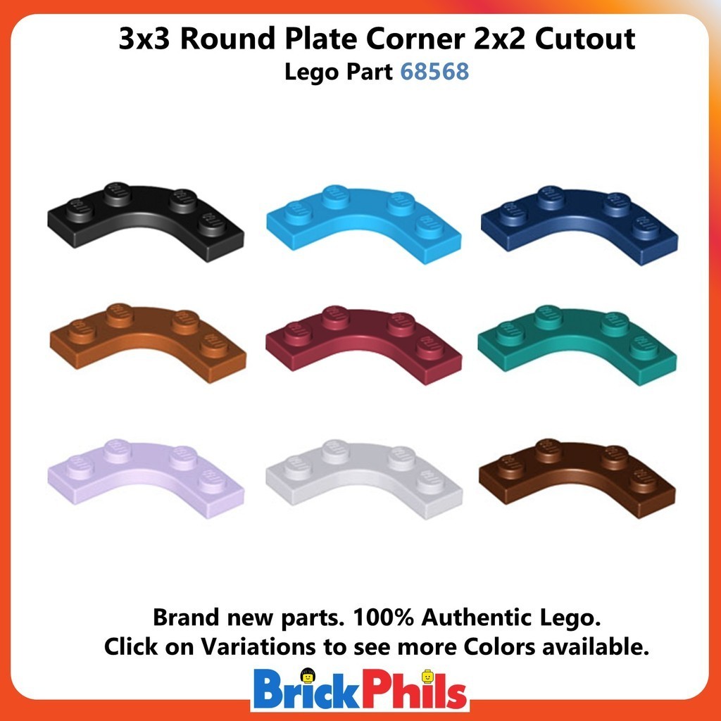 Lego Part 68568 3x3 Round Plate Corner 2x2 Cutout | Shopee Philippines