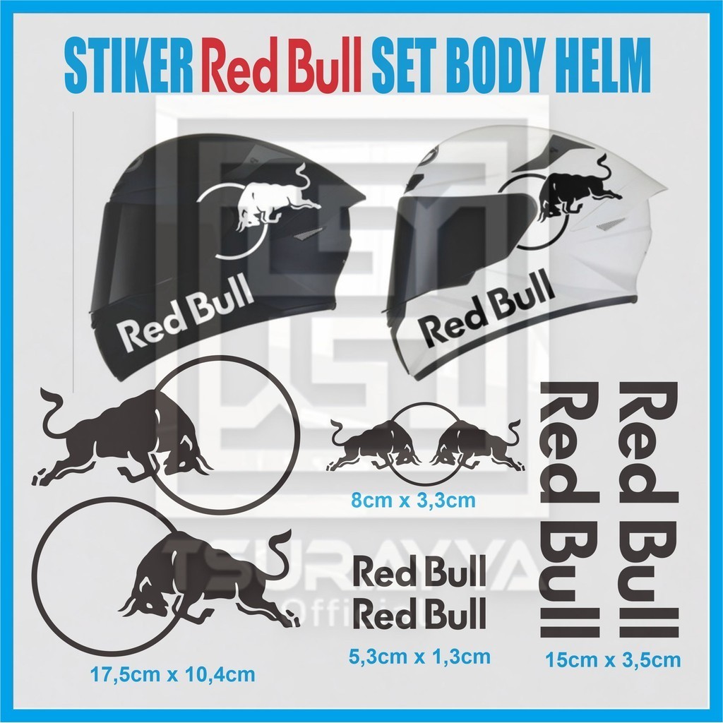 RedBull Sticker Set for KYT TT COURSE NFR Helmets, ETC. HOLOGRAM COLOR ...