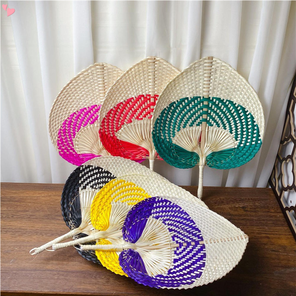 Natural Palm Leaf Fans,Handmade Straw Woven Fans Craft Summer Cooling ...