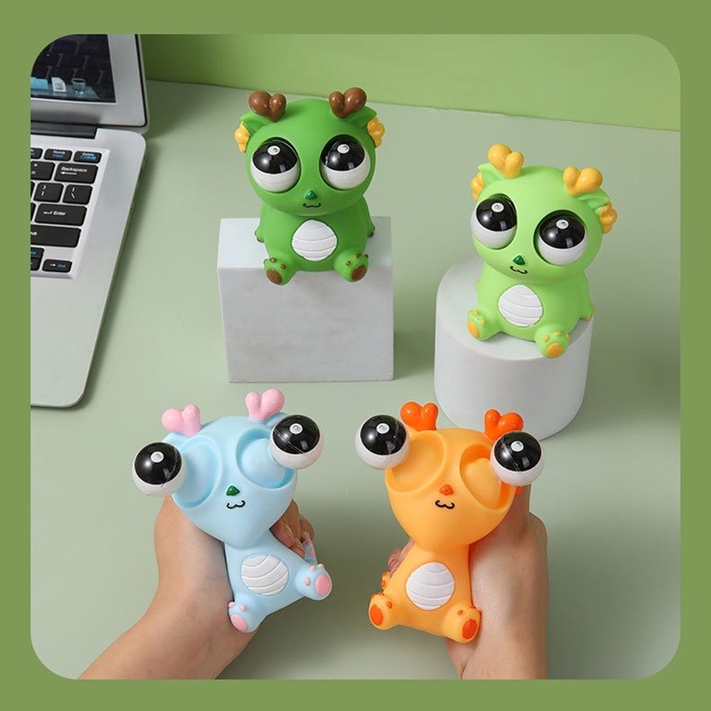 Mata Cute Squeeze Dragon Toy Popping Little Dragon Doll Ventilation Toy With Creative Eyes