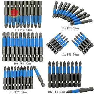 10pcs 50mm Screwdriver Bit Magnetic Single Head Tool Set PH1/PH2/PH3/PZ1/PZ2 New | Shopee ...