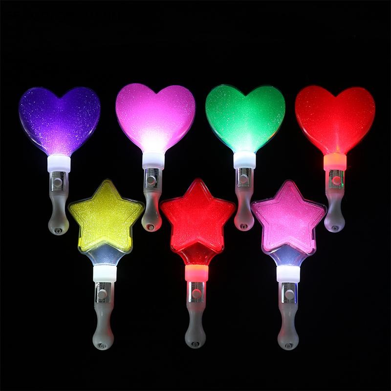 Seph 1Pc Colors Change LED Glow Stick Heart Star Shape Luminous Concert ...