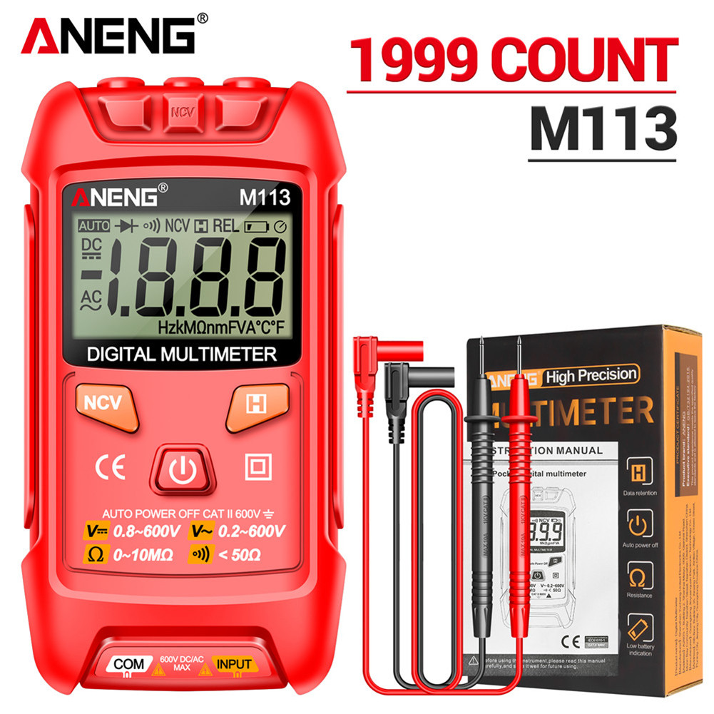 ANENG M113 Digital Multimeter Tester with NCV Data Hold 1999 Counts ...