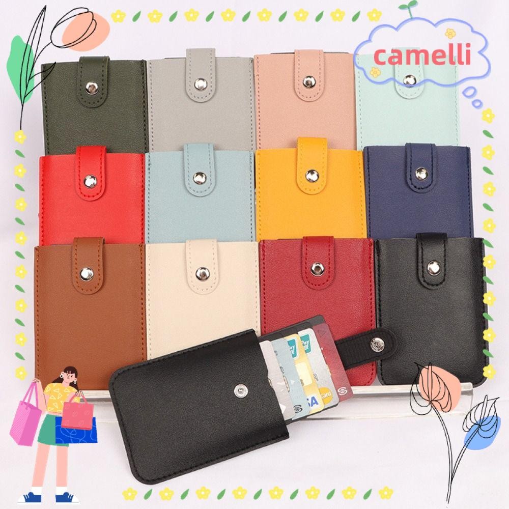 CAMELLI Mini Card Wallet, 5 Card Pockets Laminated Concealed ID Card ...