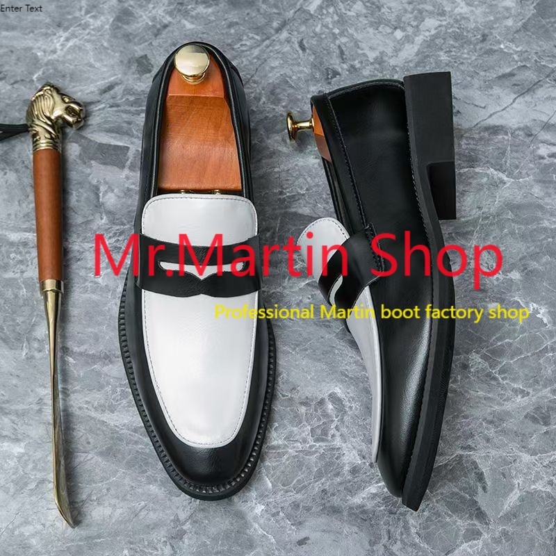 Mr. Martins Couple's Classic Leather Loafers Slip on Leisure Mules for ...