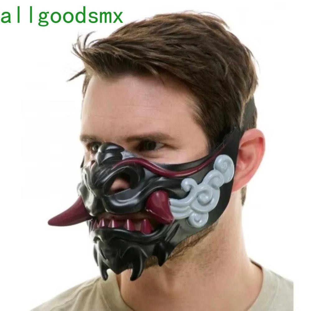 ALLGOODS Cosplay Red Prajna Mask, Halloween Dress Up Samurai Cosplay ...