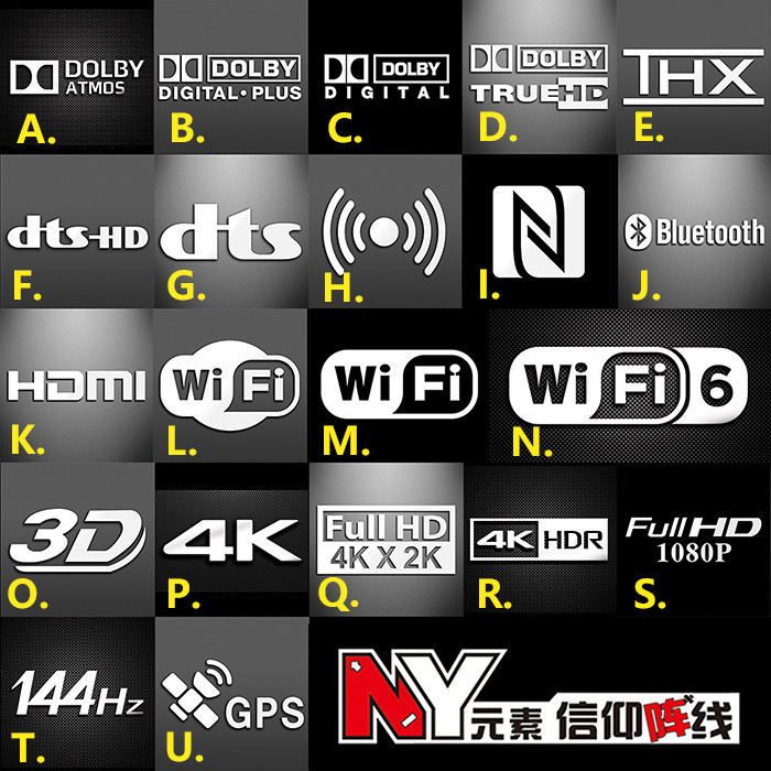 New Sticker Dolby Bluetooth WIFI6 4K HD 1080P 144hz Metal Sticker ...