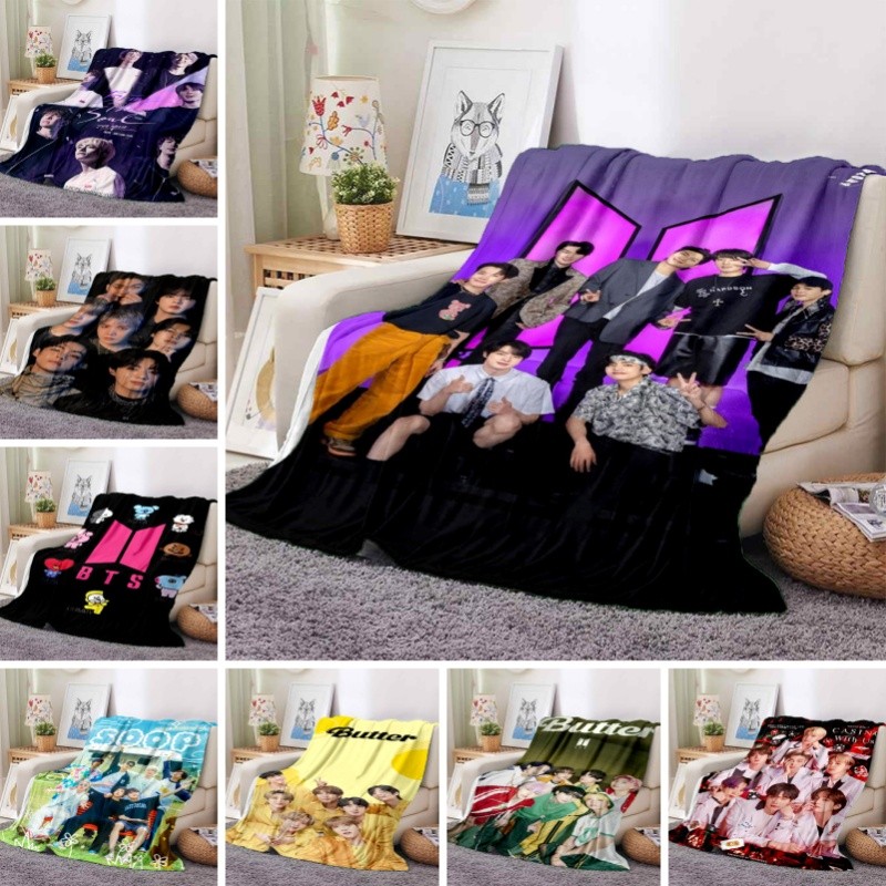 Cozy Room Decoration Blanket Set Inspired by Korean Boy Group BTS Rap ...