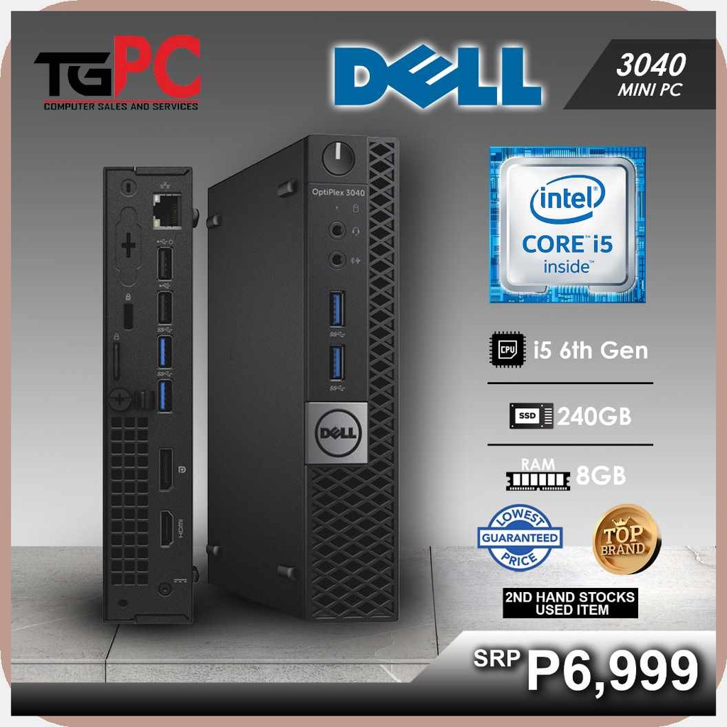 Dell}x;OptiPlex:zP=3040b-i5s-6TH,i-8gb#m.ram,#b.240gb#p.SSD MiniPC | Shopee Philippines