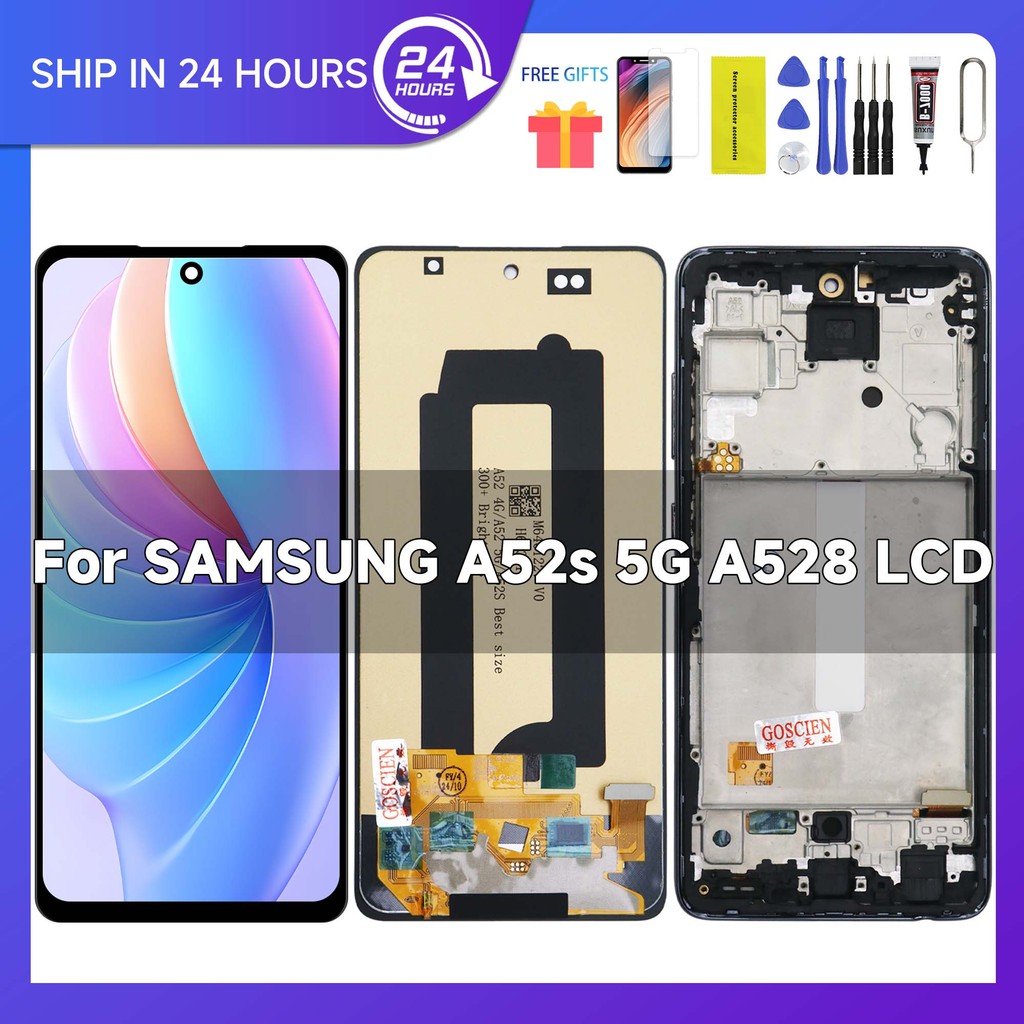 TFT/AMOLED A52S Display For Samsung Galaxy A52s 5G A528 SM-A528B A528M A528N LCD Touch Screen ...