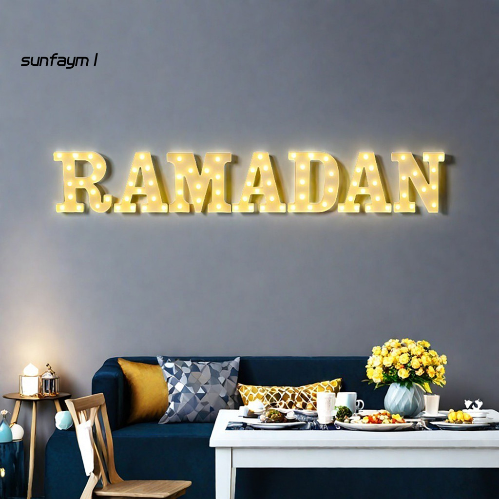 SUNFA Battery Powered Led Sign Light-up Alphabet Letters Ramadan Decor ...