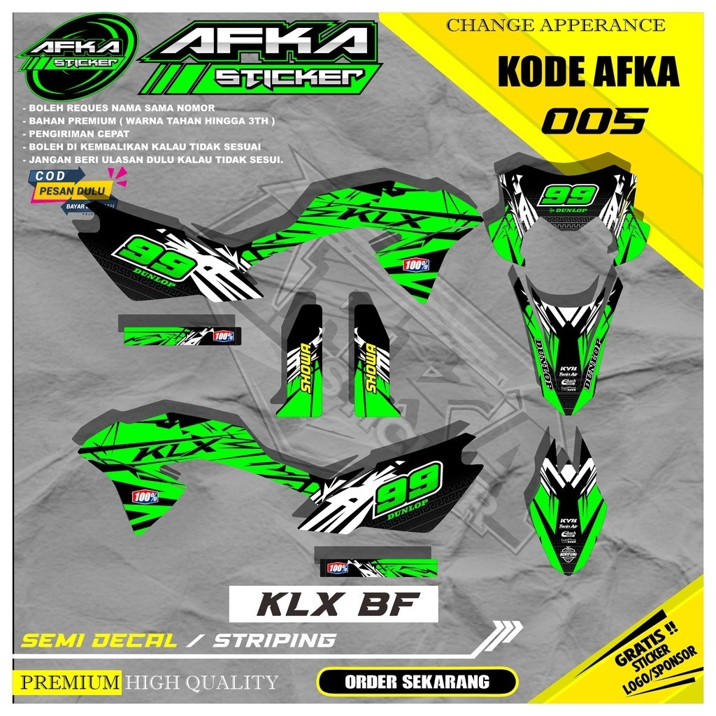 Striping Sticker for Kawasaki KLX BF Motorcycle Variations, SE-Latest ...