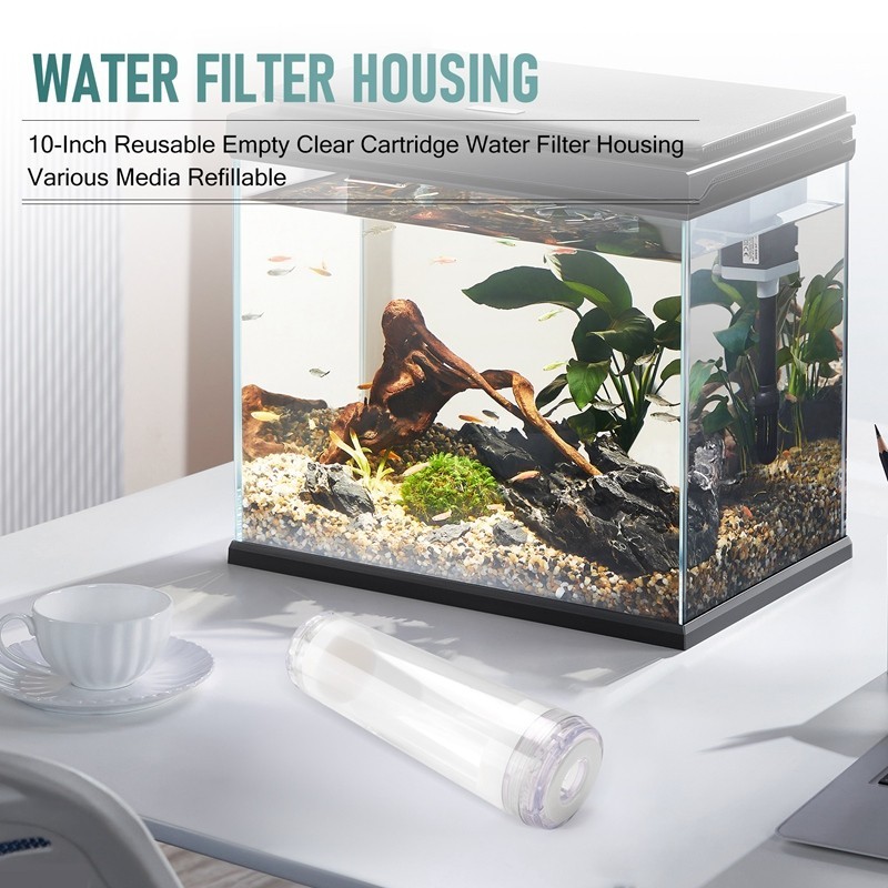 PHOU 10-Inch Reusable Empty Clear Water Filter Housing Various Media ...