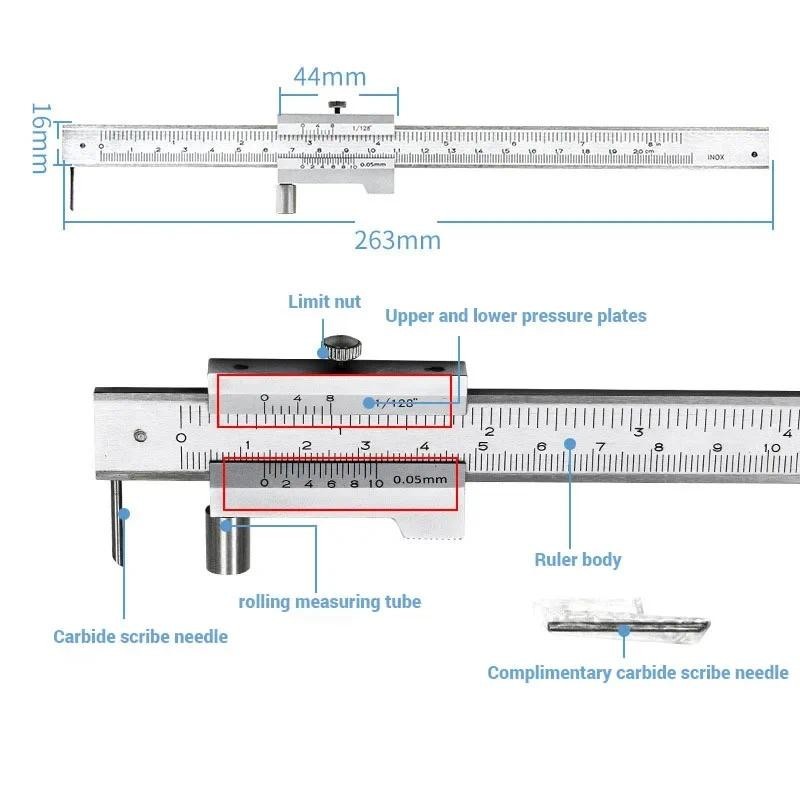 0-200mm with 1 Carbide Scriber Needle Parallel Crossed Caliper ...