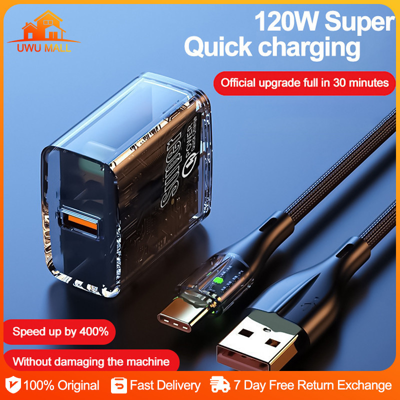 Super Fast 120w 6A Fast Charger Cable USB Type c Charger Cables adapter ...