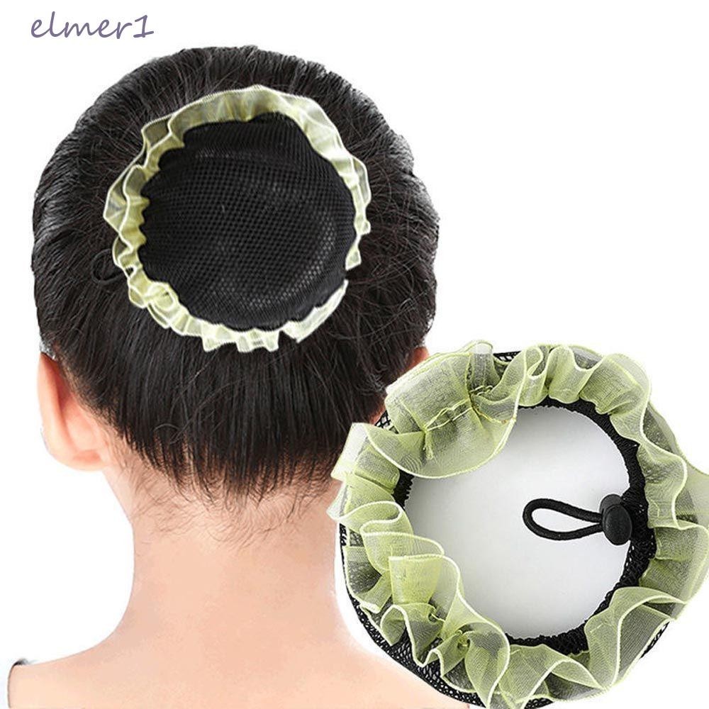 ELMER1 Ballet Bun Hair Nets For Women Elegant Lace Elastic Adjustable ...