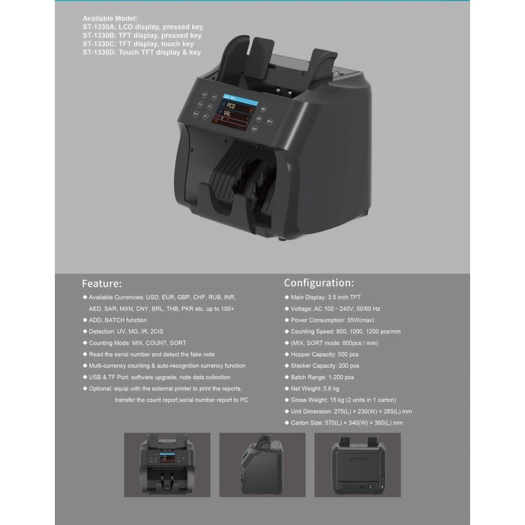 Lator ST1330 Mix value Bill Counter Machine | Shopee Philippines