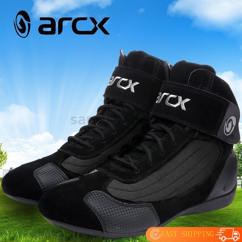 Men Leather Motorcycle Racing Shoes Riding Boots Professional Field ...