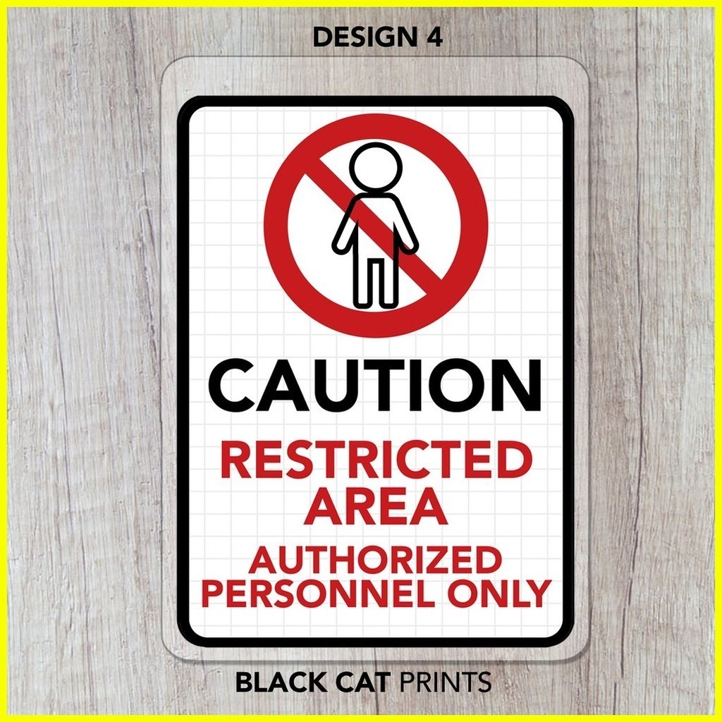 ☃ No Entry Restricted Area Sign | Laminated Signage | Sign Board ...