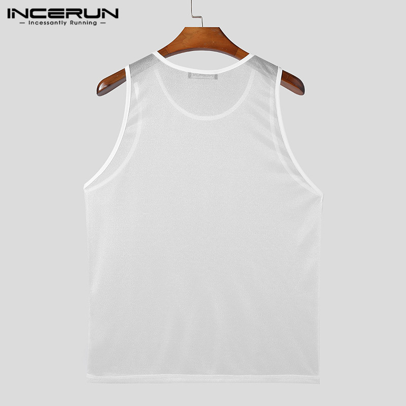 INCERUN Men's Flash Mesh Micro Transparent Tank Top | Shopee Philippines