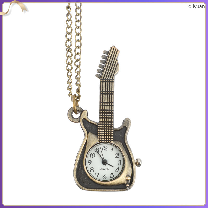 Mens Digital Watches Guitar Pocket Wrist Vintage Clock Necklace for ...