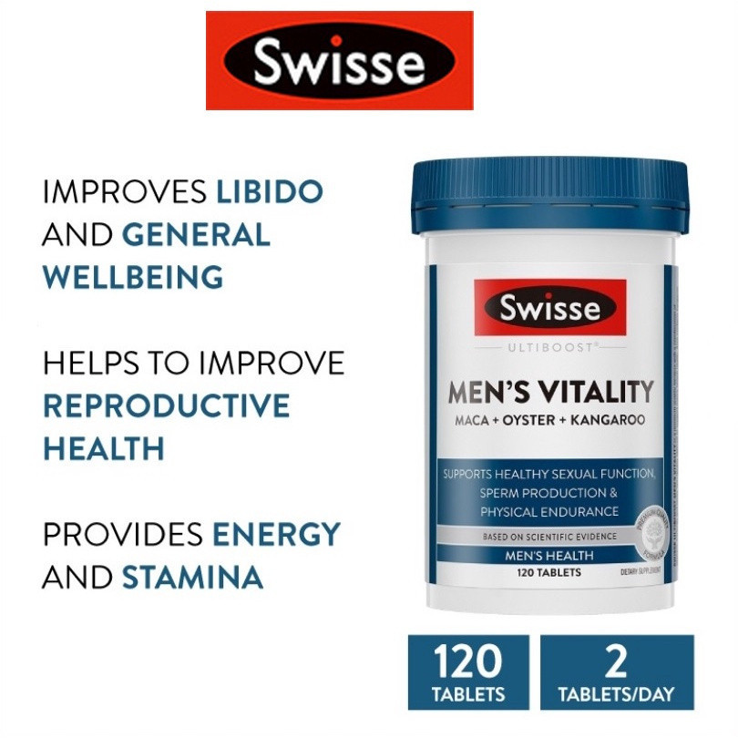 Swisse Ultiboost Men's Vitality 120 Tablets (Maca + Oyster + Kangaroo) EXP-2025/07 | Shopee ...