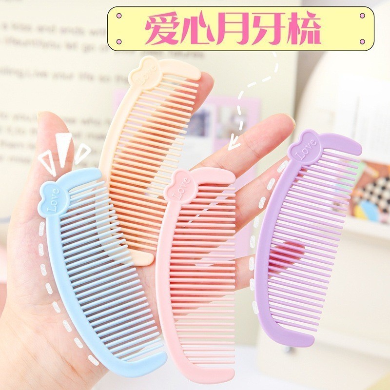 Cartoon lovely Heart-Shaped Mini Handheld Hair Comb For Students ...
