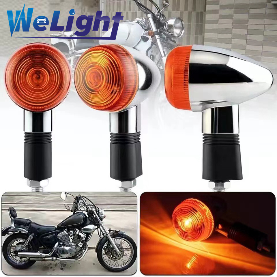 （2pcs）CAFE RACER METAL MINI CHROME RETRO LED TURNING SIGNAL LIGHT ...