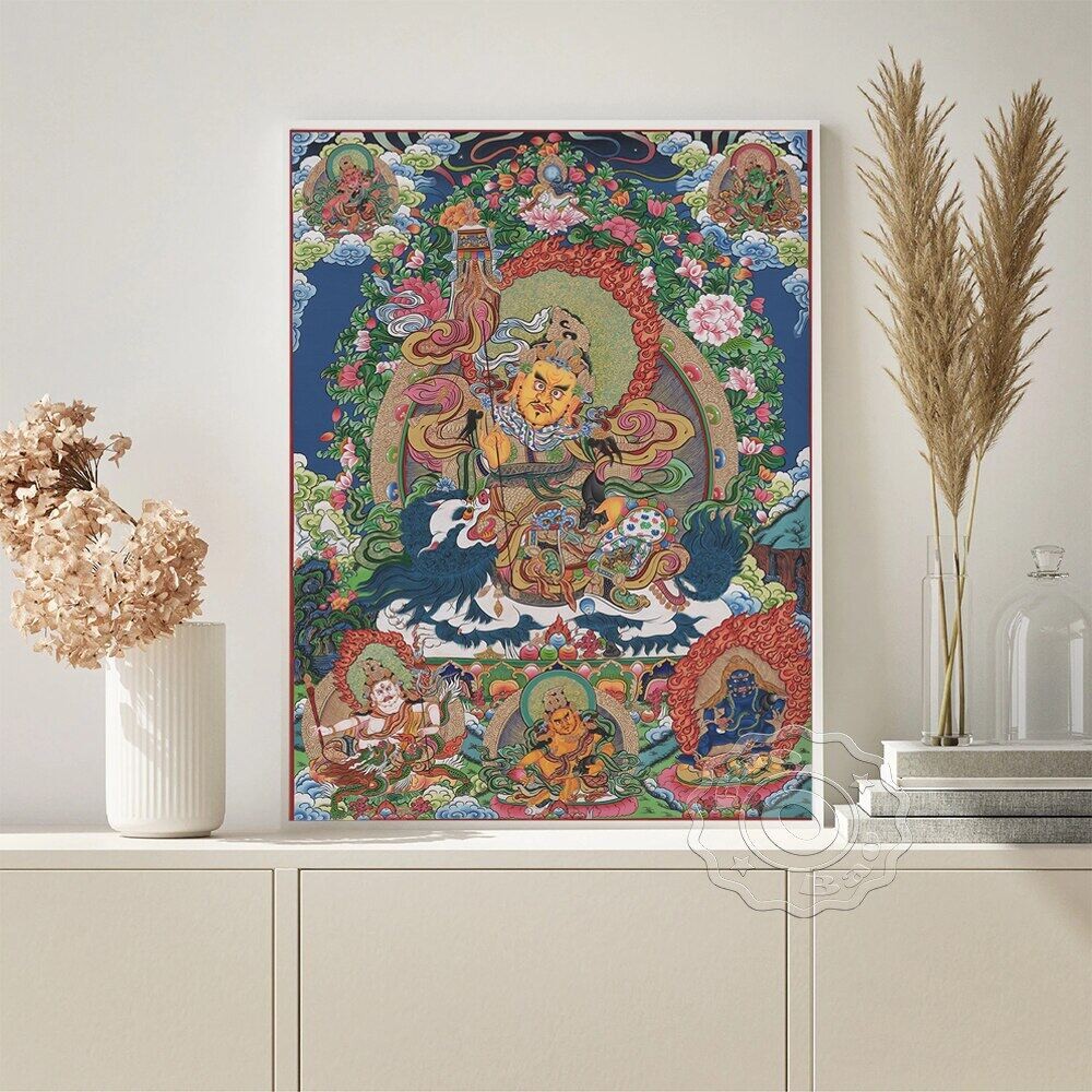 Ancient Thangka Art Prints Poster Religion Temple Mural Retro Canvas ...