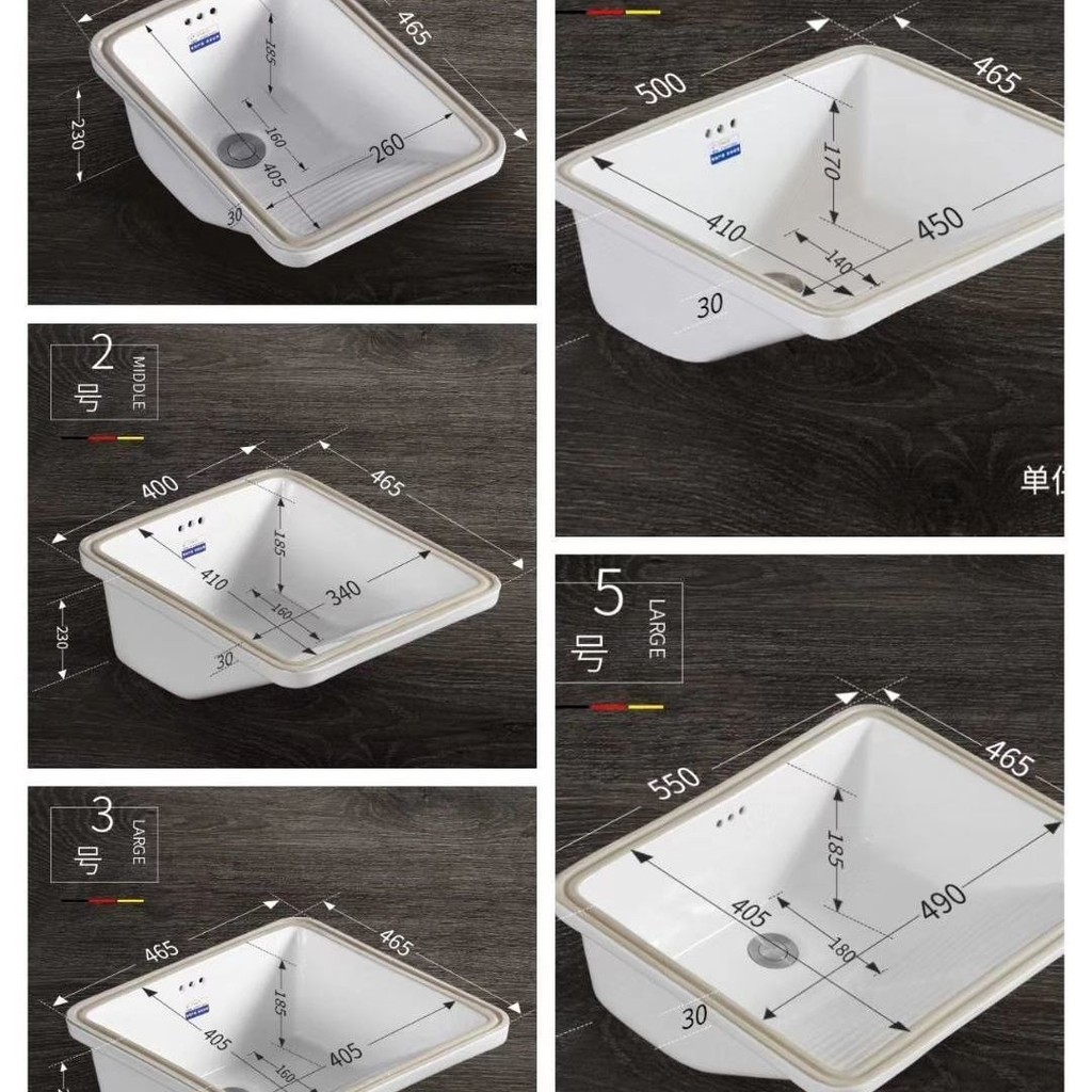 Household Balcony Wash Basin Embedded Undercounter Basin Ceramic ...