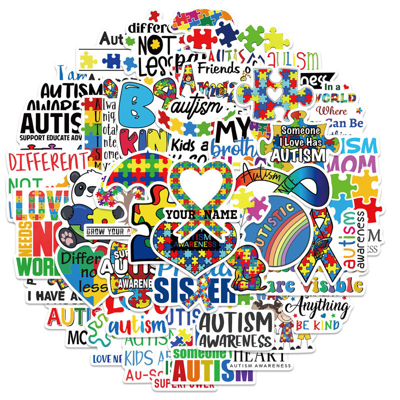 Autism Stickers ,50 Pcs Autism Awareness Waterproof Vinyl Decals for ...