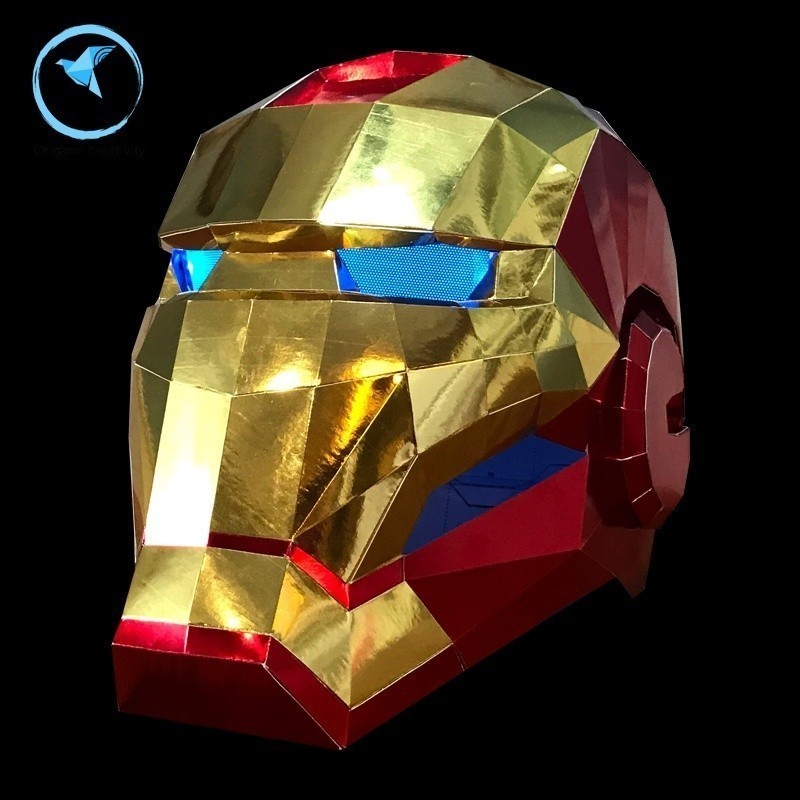 Three-Dimensional Paper Model Iron Man Headgear Helmet Weibo Same Style ...