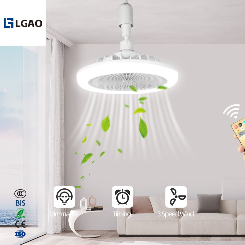 DDP 360 rotation Ceiling Fan with LED Light E27 three color lights ...