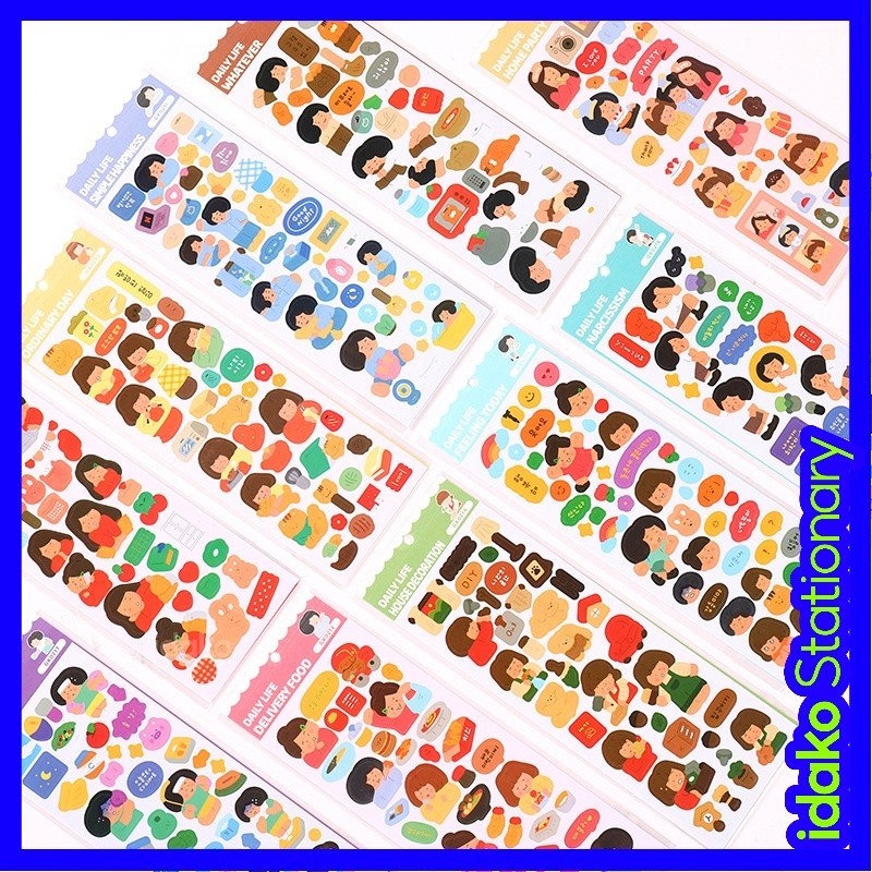 Cute Character Girl Life Goo Card Sticker GK0209 | Shopee Philippines