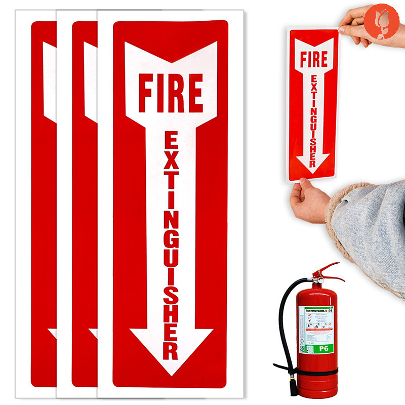 2Pcs 30.5*10.5cm Self Adhesive Fire Extinguisher Signage/Waterproof ...