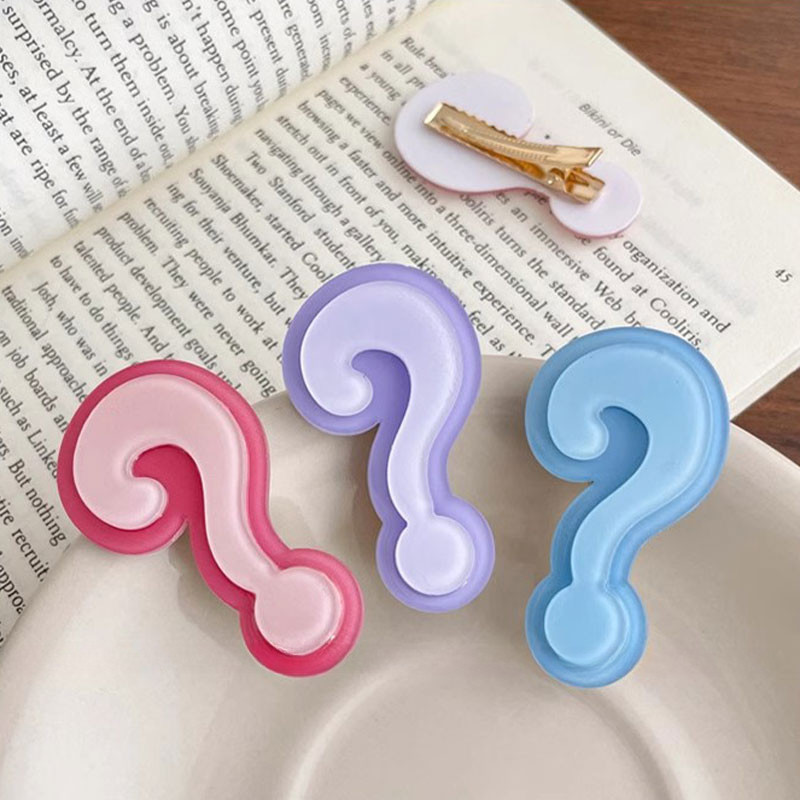 2024 New Fun and Creative Question Mark Hair Clips Female Funny Broken ...