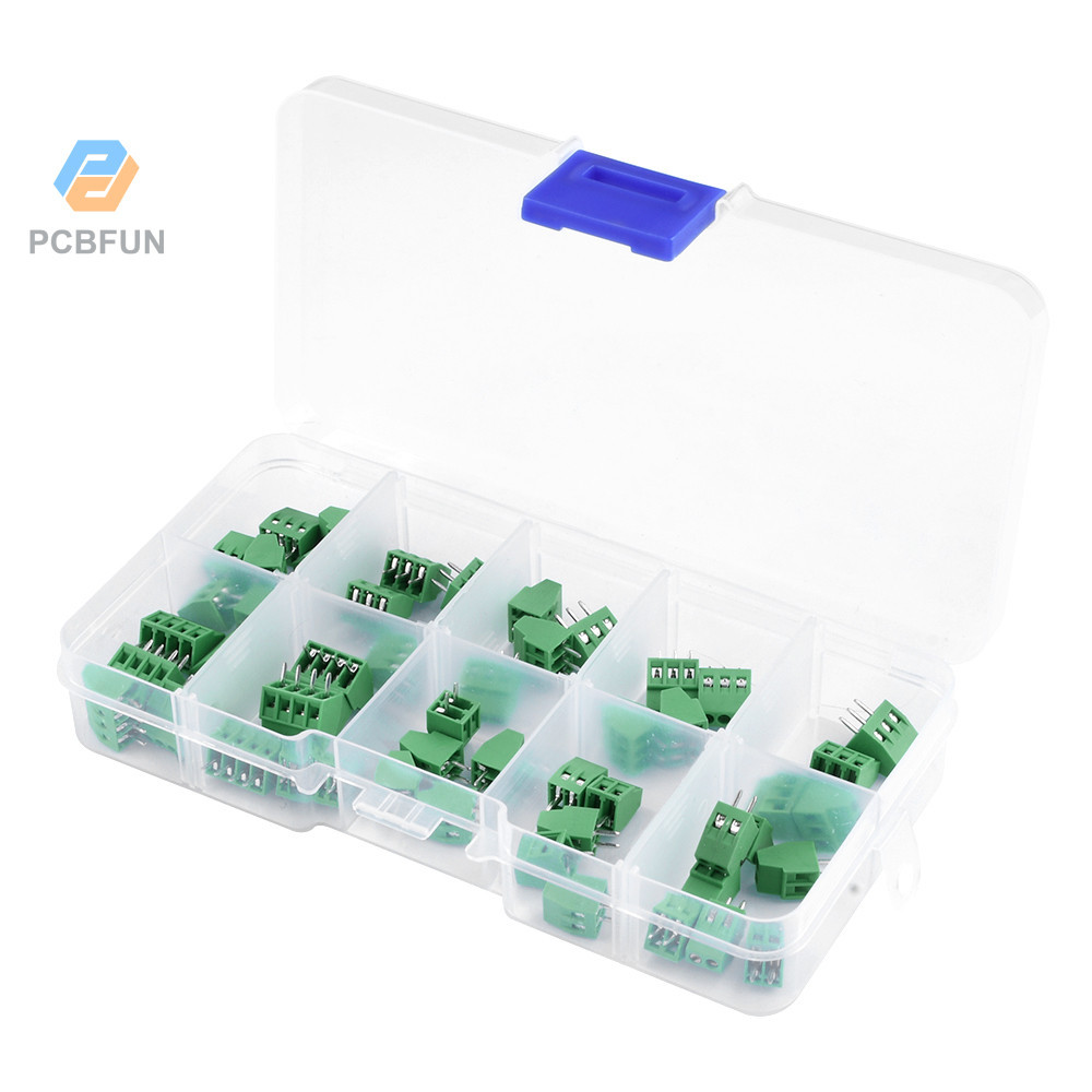 Pcbfun 50PCS 2.54MM Pitch Straight Pin KF128-2P 3P 4P Threaded Screw ...