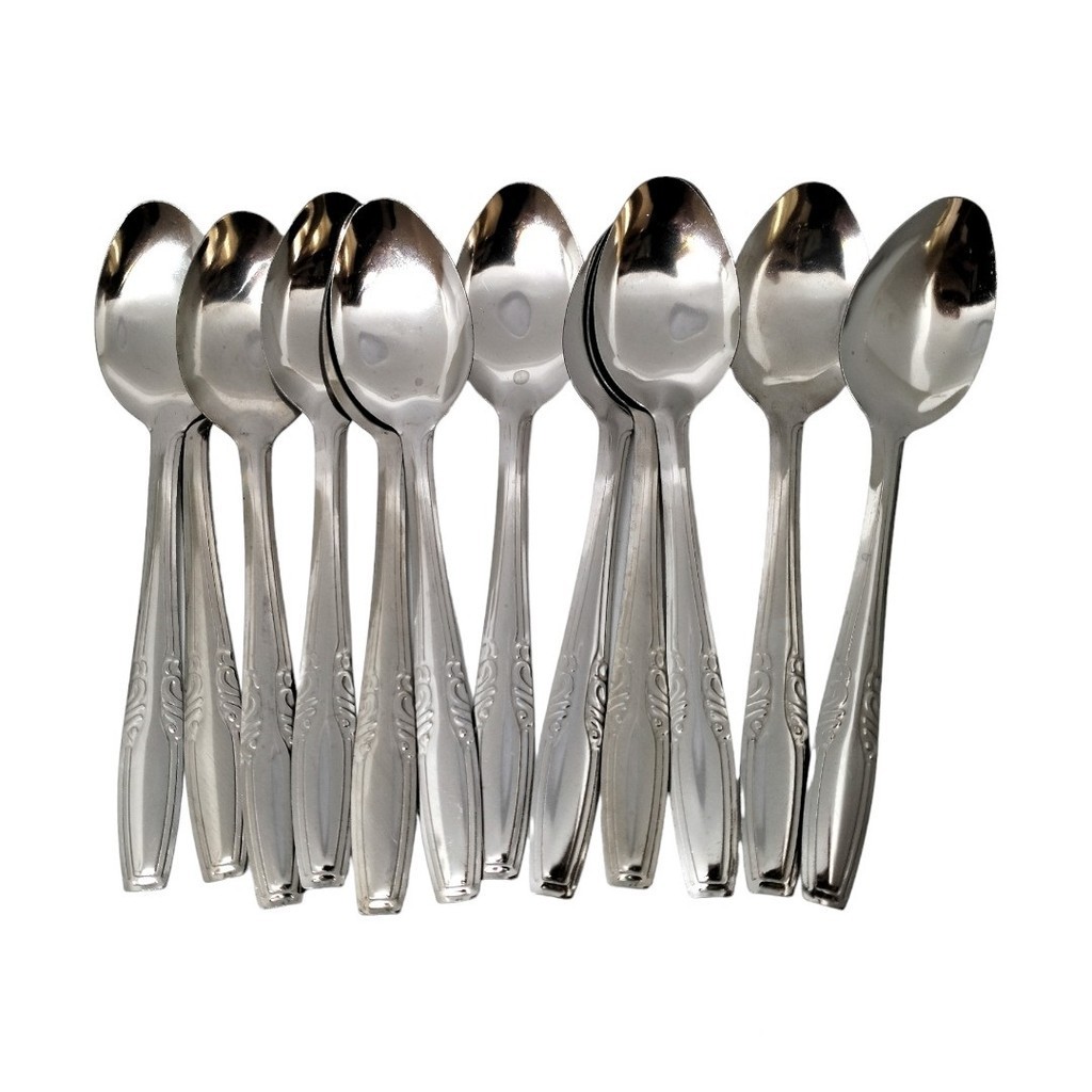 Tablespoon 1 dozen 12 pcs Stainless Steel Warteg Motif Dozens Wholesale Plain Iron Rice | Shopee ...