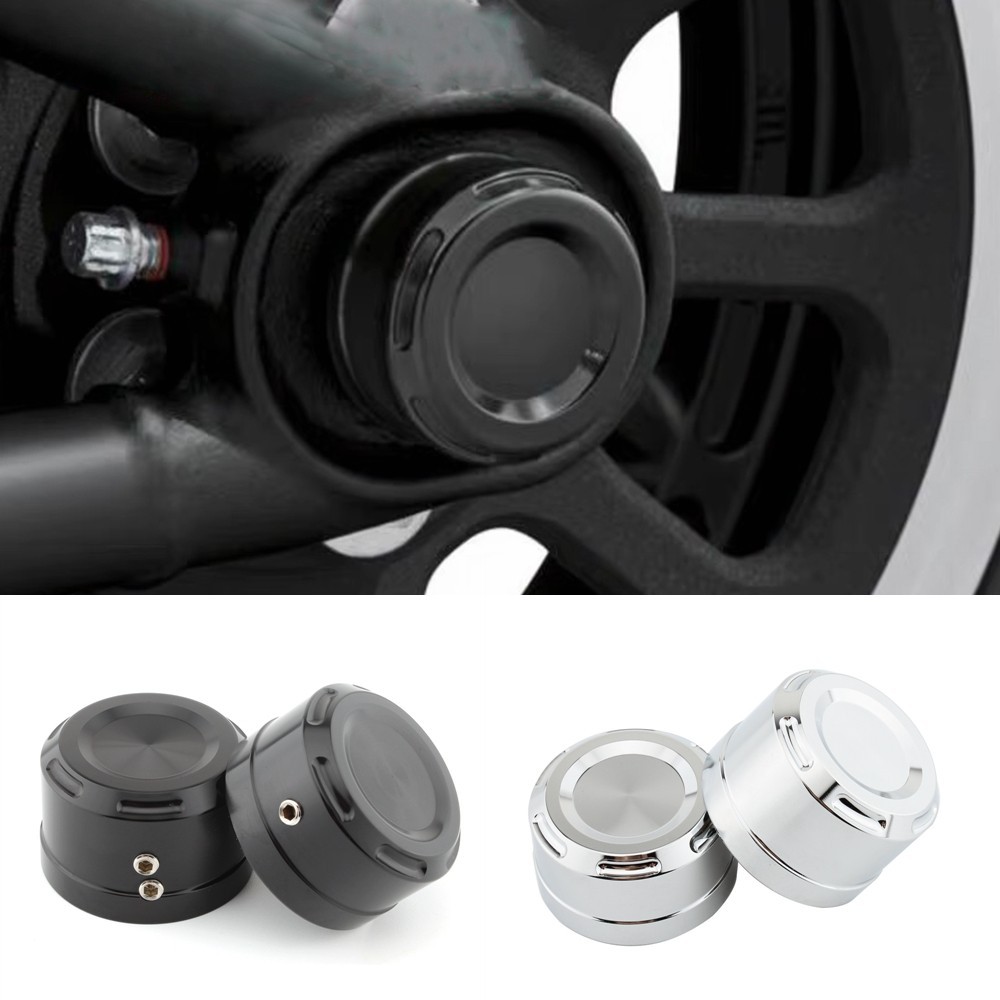 Motorcycle Black/Chrome Rear Wheel Shaft Cap Side Protector Guard for ...