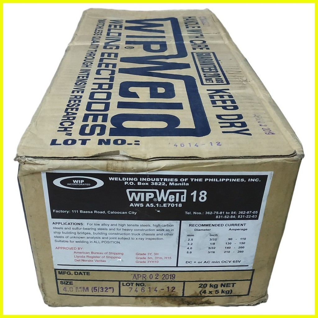 ∈ WIPWELD WELDING ROD 7018 5/32" 4.0MM ( TINGI 1 KILOS ---- 1 KILOS ...
