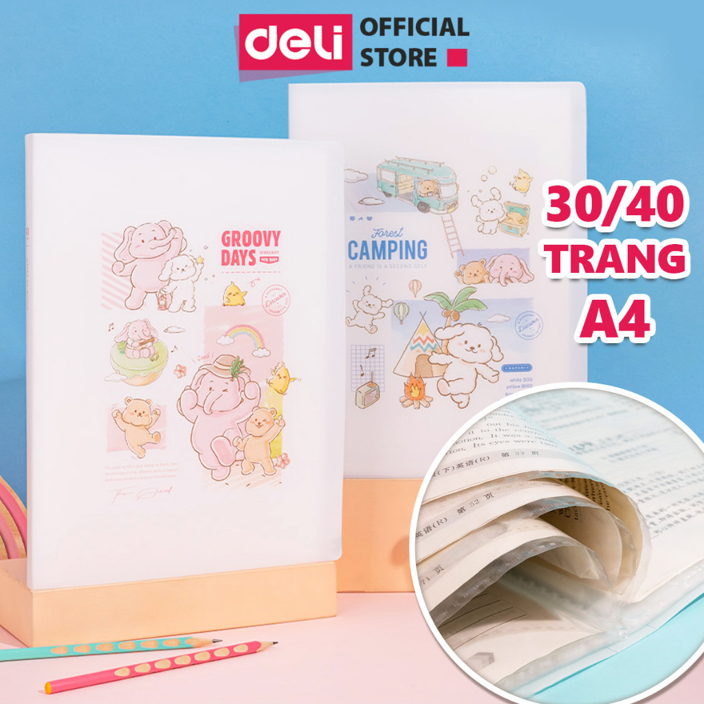 Document File Deli Multi-Purpose Student Leaf File A4 Leaf Clip ...