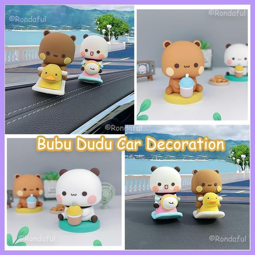 Bubu Dudu Car Decoration PVC Cute Panda Figure Model Car Decoration ...