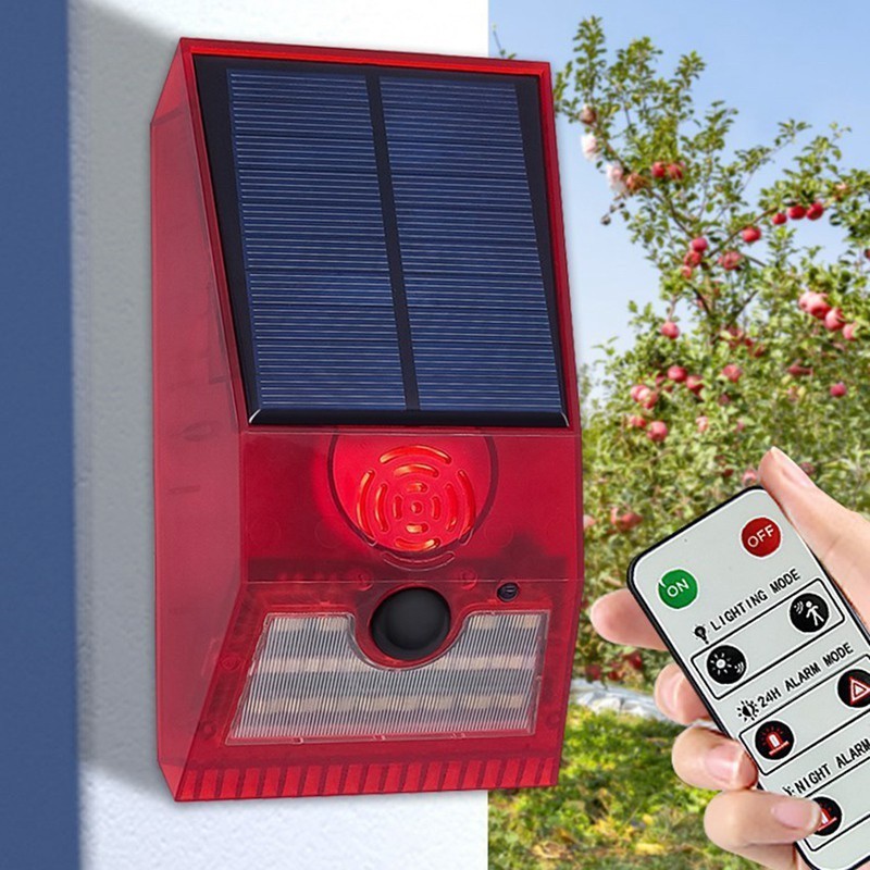 Solar Sound Alert Flash Warning Sound Light Alarm Motion Sensor 129db ...
