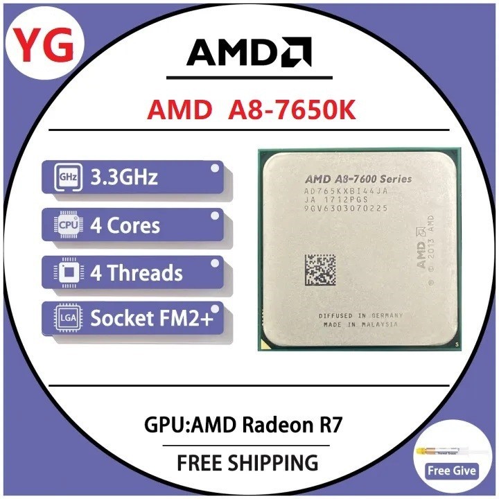 AMD A8-Series A8 7600/7650K A8 765K A8-7650K AD765KXBI44JA 3.3GHz Quad-Core CPU Processor Socket ...