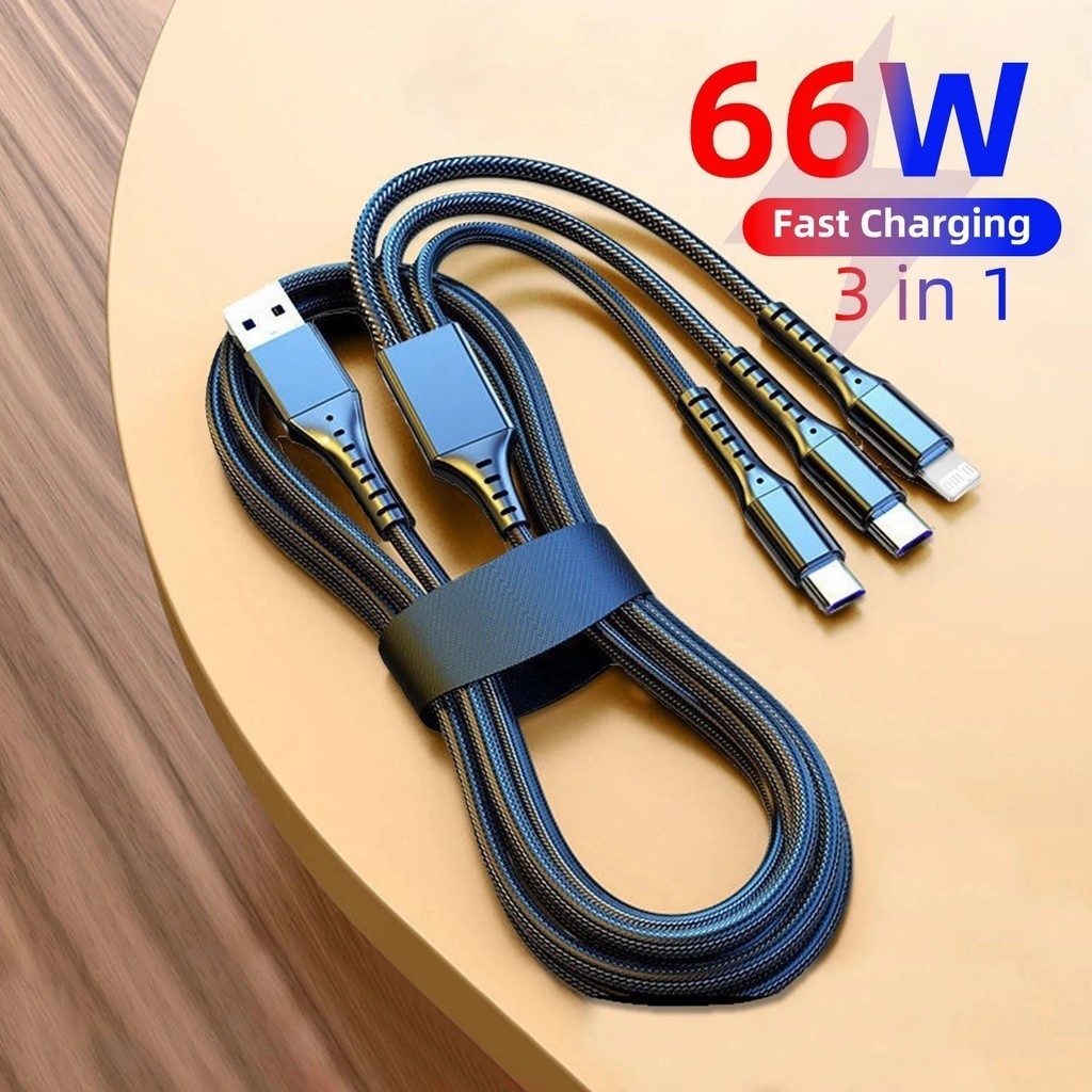 66W 3 in 1 5A 1.2M Super Fast Charging Is Suitable for Android TYPE-C ...